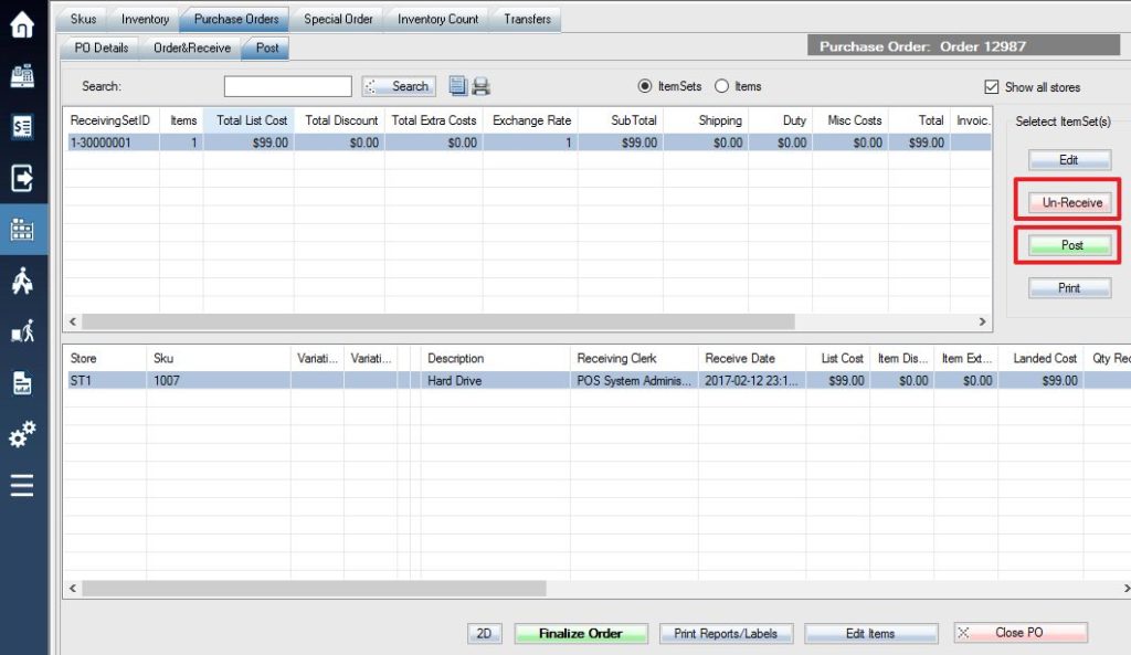 Receiving and Posting Purchase Orders - SooPOS Support