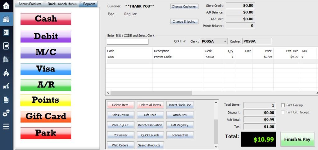 Payment Quick Launch Buttons - SooPOS Support