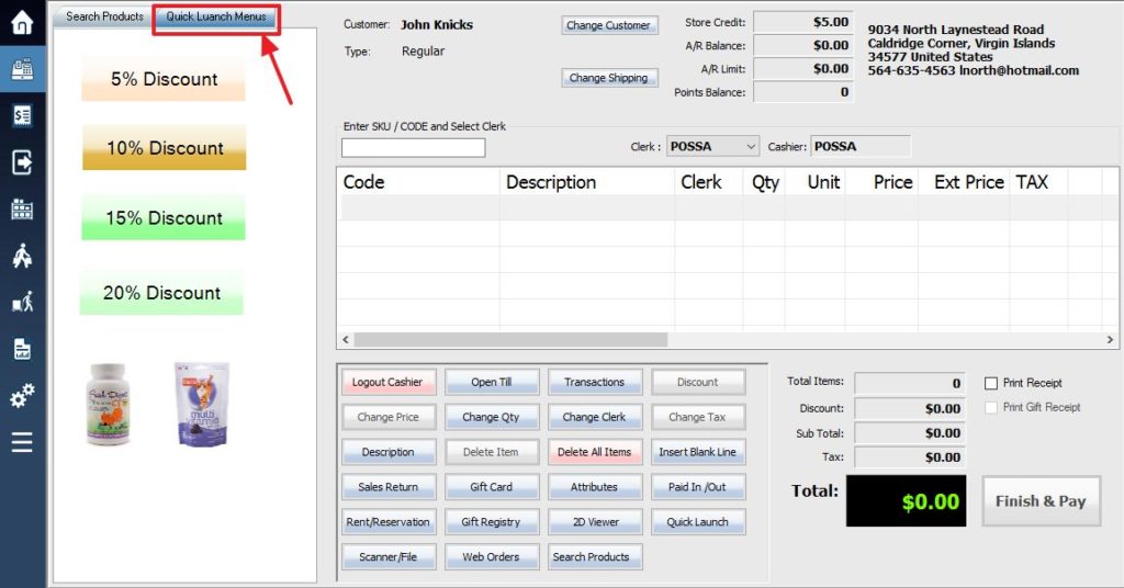 Creating Quick Launch Buttons - SooPOS Support