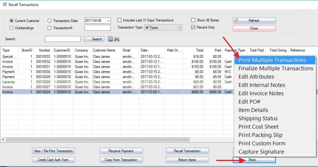 Multiple Transaction Print Outs - SooPOS Support